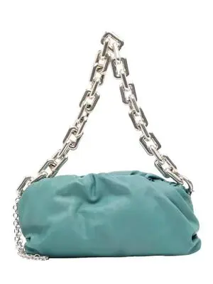 Bottega Veneta Lambskin Chain Pouch Shoulder Bag - Blue