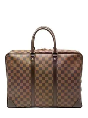LOUIS VUITTON Damier Ebene Porte Documents Voyage Pm Business Bag - Brown
