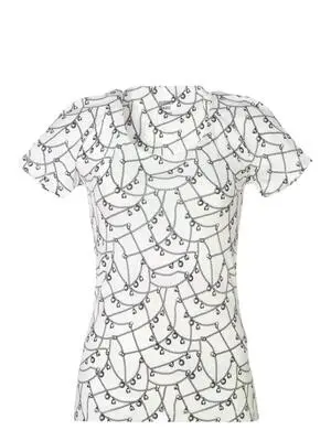 Hermès 2000s Chain-print T-shirt - White