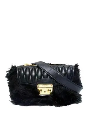 MIU MIU Matelassé Fur Shoulder Bag