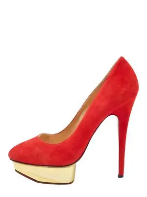 CHARLOTTE OLYMPIA 120mm Suede Pumps - Red