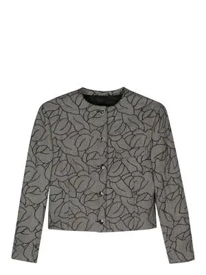 Versace 1980's Embroidered Wool Jacket - Grey