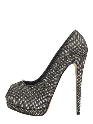 GIUSEPPE ZANOTTI 150mm Glitter Peeptoe Pumps - Black