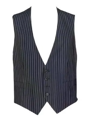 ROMEO GIGLI 1990s Striped Waistcoat - Blue