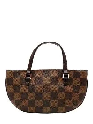 LOUIS VUITTON Damier Ebene Manosque Pochette Handbag - Brown