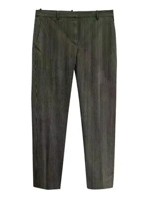 Theory Striped Straight-leg Trousers - Black