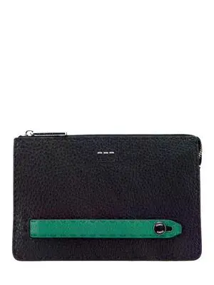 Fendi Selleria Leather Clutch Bag - Black