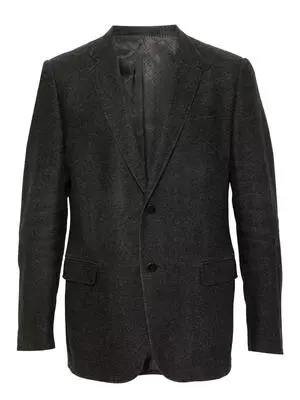 Gucci 2000s Elbow-patch Notched Lapels Blazer - Grey