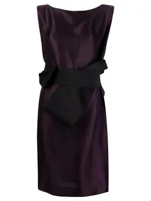 LANVIN 2006 Bow Detail Sleeveless Dress - Purple