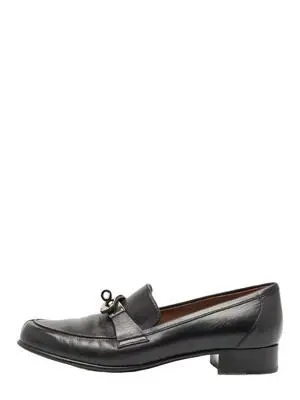 Hermès Lock-detail Leather Loafers - Black