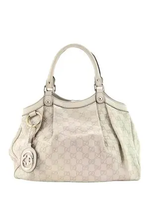 Gucci Sukey Ssima Leather Medium Tote Bag - Neutrals