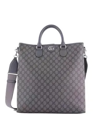 Gucci Ophidia Convertible Open Gg Coated Canvas Tall Tote Bag - Grey