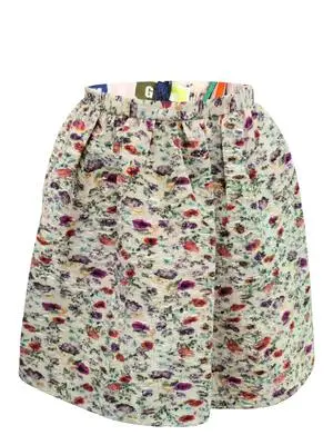 MSGM Floral-pattern Pleated Mini Skirt - Pink