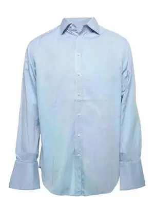 ARMANI Pre-owned Cuffed Cotton Shirt - Blue