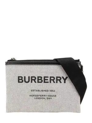 Burberry Canvas Horseferry Print Callum Crossbody Bag - Grey