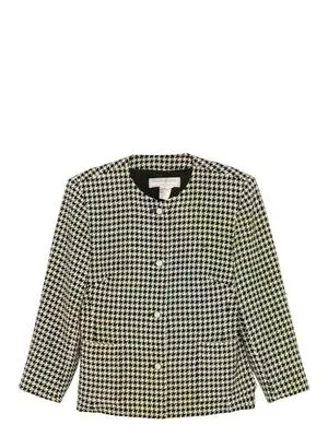 Saint Laurent Pre-owned 1980s Houndstooth Jacket - Black