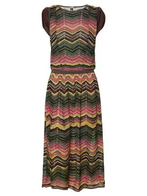 Missoni Chevron-knit Dress - Brown