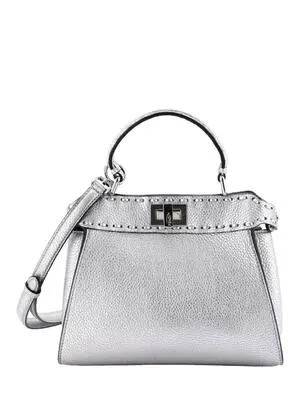 Fendi Selleria Peekaboo Mini Satchel - Silver