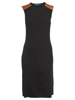 Polo Ralph Lauren Vintage Leather Shoulder Dress - Black