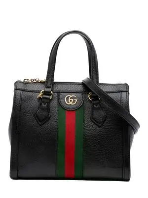 GUCCI Gucci Pre-Owned Small Leather Web Ophidia Satchel