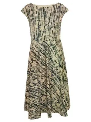 Max Mara Printed Cotton Midi Dress - Neutrals