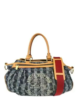 LOUIS VUITTON 2006 Monogram Denim Cabas Raye Tote Bag - Blue
