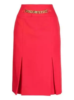 Celine 1990-2000s Chain-detailed Midi Skirt - Red