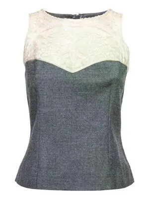 Sportmax Lace Wool Top - Grey