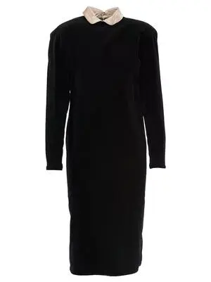Versace Velvet Midi Dress - Black