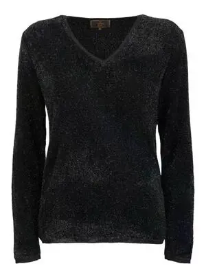 Fendi Lurex-detail Sweater - Black