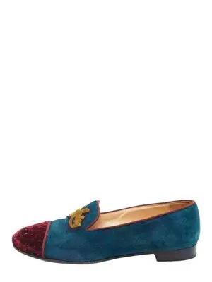 CHRISTIAN LOUBOUTIN Rhinestone-embellished Velvet Pumps - Blue