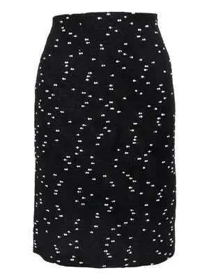 Oscar De La Renta Tweed Pencil Skirt - Black