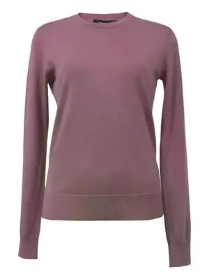 Theory Crew-neck Ribbed-trim Sweater - Purple