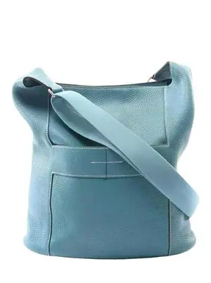 Hermès Good News Gm Clemence Leather Shoulder Bag - Blue