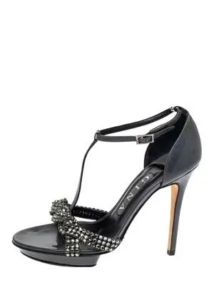 GINA 115mm T-strap Sandals - Black