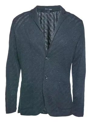 LARDINI Single-breasted Knitted Blazer - Blue