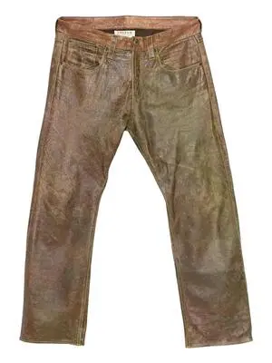 A.N.G.E.L.O. VINTAGE CULT 1990s Leather Straight-leg Trousers - Brown