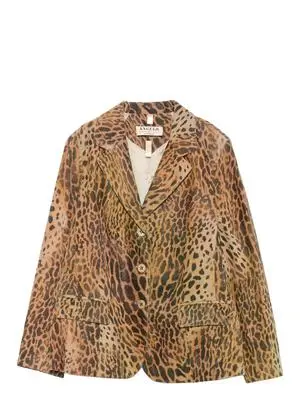 A.N.G.E.L.O. VINTAGE CULT 2000s Leopard-print Leather Jacket - Brown