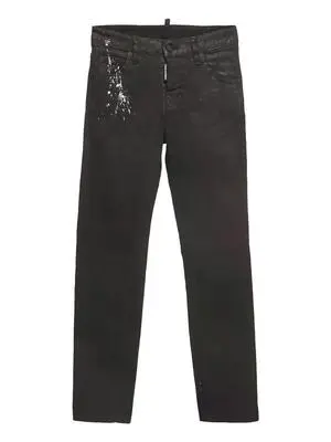 Dsquared2 Paint-splattered Five-pocket Jeans - Black
