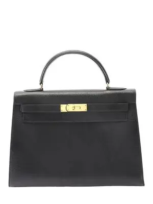 Hermès 1991 Kelly 32 Gold Hardware Handbag - Black