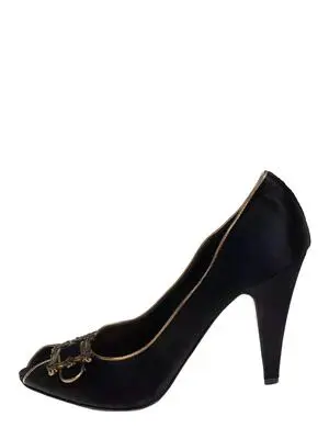 LE SILLA 95mm Peep-toe Buckle-detail Pumps - Black