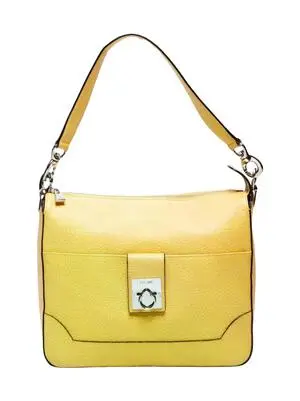 Celine 2000s Logo-plaque Leather Shoulder Bag - Yellow