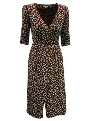 Ba&sh Floral-print Wrap Midi Dress - Brown