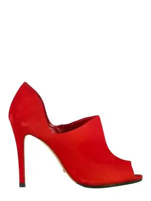 Vintage 100mm Peep-toe Pumps - Red