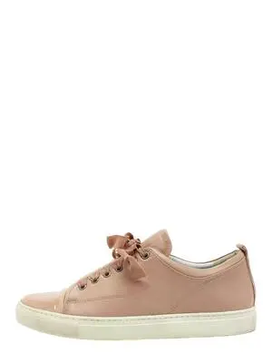 LANVIN Patent Toe-capped Lace-up Sneakers - Pink