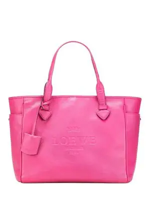 Loewe 2010 Leather Heritage Tote Bag - Pink