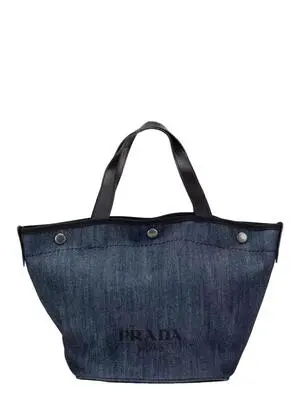 PRADA 2013-2025 Denim Logo Satchel