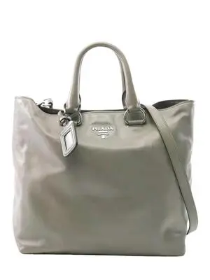 Prada 2010s Leather Tote Bag - Grey