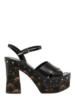 Prada 130mm Baroque Sandals - Black