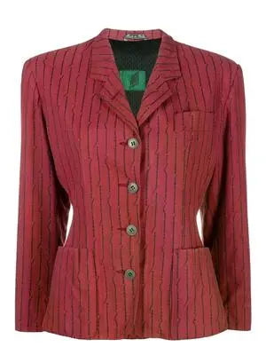 Jean Paul Gaultier 1980s Graphic-pinstripe Blazer - Red